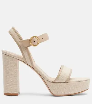 GIANVITO ROSSI 70 Leather-trimmed Platform Sandals