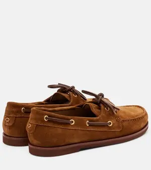 GIANVITO ROSSI Vandee Suede Boat Shoes - Brown