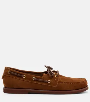 GIANVITO ROSSI Vandee Suede Boat Shoes - Brown