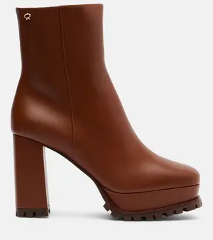 GIANVITO ROSSI 70 Shearling-lined Platform Ankle Boots