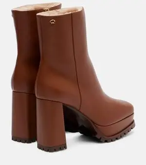 GIANVITO ROSSI 70 Shearling-lined Platform Ankle Boots