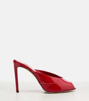 JIMMY CHOO Brigitte Patent Leather Mules - Red