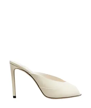 JIMMY CHOO Brigitte 100 Patent Leather Mules White
