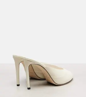 JIMMY CHOO Brigitte 100 Patent Leather Mules - White