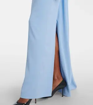 Rachel Gilbert Dion Caped Draped Gown - Blue