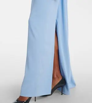 Rachel Gilbert Dion Caped Draped Gown - Blue