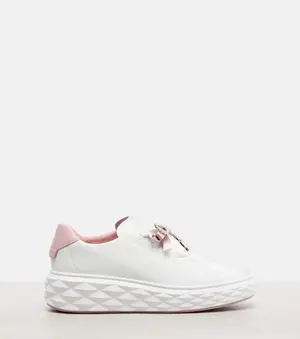 JIMMY CHOO Diamond Light Maxi Leather Sneakers - White