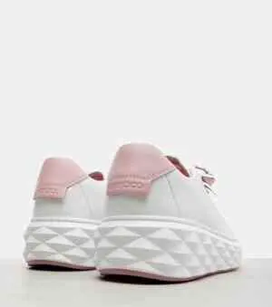 JIMMY CHOO Diamond Light Maxi Leather Sneakers - White