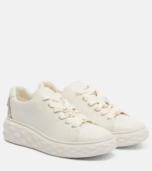 JIMMY CHOO Diamond Light Maxi Leather Sneakers - White