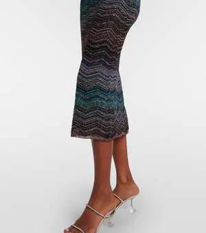 Missoni Zigzag Lamé Midi Skirt - Multicoloured