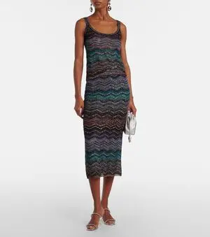 Missoni Zigzag Lamé Midi Skirt - Multicoloured