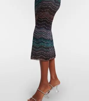Missoni Zigzag Lamé Midi Skirt - Multicoloured