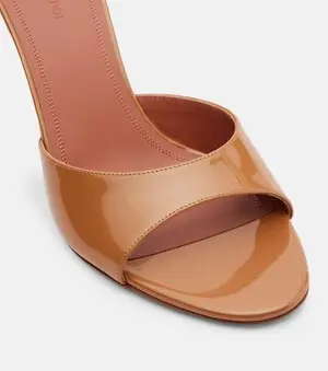 Amina Muaddi Elodie 90 Patent Leather Mules - Brown