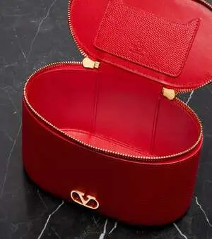 Valentino Garavani Vlogo Mini Leather Vanity Bag - Red