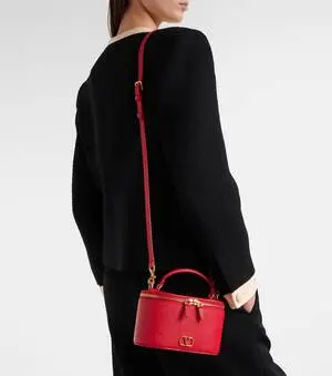 Valentino Garavani Vlogo Mini Leather Vanity Bag - Red