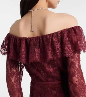 SELF-PORTRAIT Off-shoulder Lace Maxi Dress