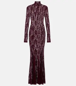 Norma Kamali Lace Turtleneck Gown