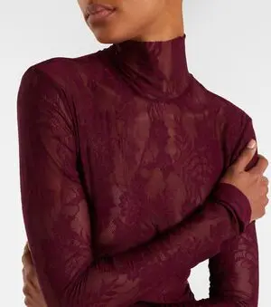 Norma Kamali Lace Turtleneck Gown