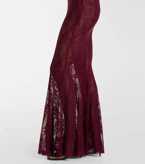 Norma Kamali Lace Turtleneck Gown