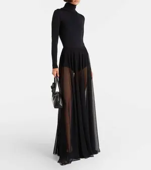 Norma Kamali Semi-sheer Maxi Skirt