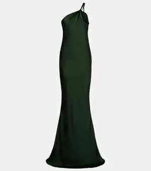 Norma Kamali One-shoulder Satin Gown