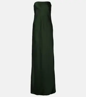 Norma Kamali Strapless Satin Gown