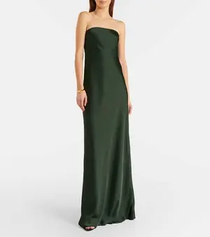 Norma Kamali Strapless Satin Gown