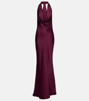 Norma Kamali Draped Satin Gown