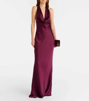 Norma Kamali Draped Satin Gown