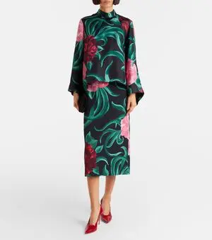 La DoubleJ Floral Silk Twill Top - Multicoloured