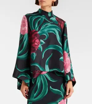 La DoubleJ Floral Silk Twill Top - Multicoloured