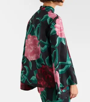 La DoubleJ Floral Silk Twill Top - Multicoloured