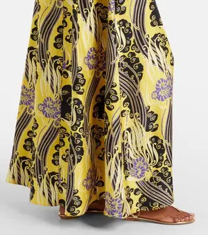 La DoubleJ Belle Cutout Printed Silk Maxi Dress