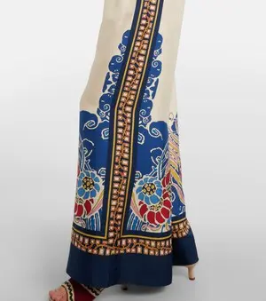 La DoubleJ Printed Silk Palazzo Pants