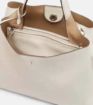 TOD'S Medium Leather Tote Bag - Beige