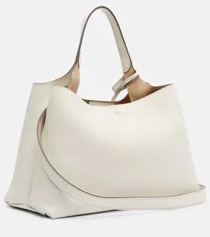 TOD'S Medium Leather Tote Bag - Beige