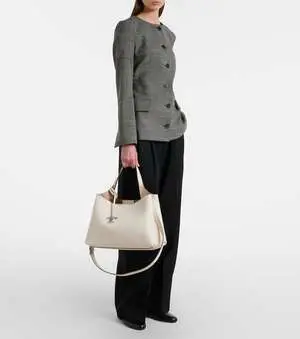 TOD'S Medium Leather Tote Bag - Beige