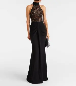 Rebecca Vallance Dixie Draped Halterneck Gown