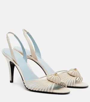 Valentino Garavani Royal 85 Leather Slingback Sandals - White