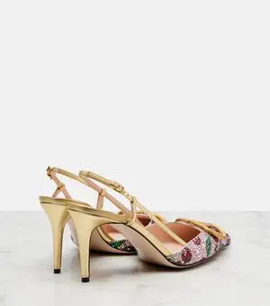 Valentino Garavani Vlogo 80 Embellished Slingback Pumps - Multicoloured