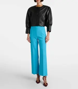 Chloé Cropped Virgin Wool Crêpe Straight Pants