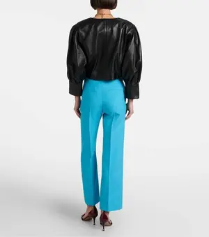 Chloé Cropped Virgin Wool Crêpe Straight Pants