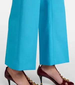 Chloé Cropped Virgin Wool Crêpe Straight Pants