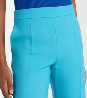 Chloé Cropped Virgin Wool Crêpe Straight Pants