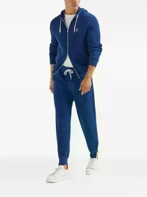 Brunello Cucinelli Ribbed-knit Track Pants - Blue
