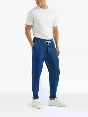 Brunello Cucinelli Ribbed-knit Track Pants - Blue