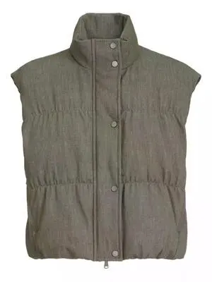 Brunello Cucinelli Twill-weave Sleeveless Vest - Green