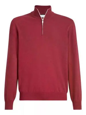 Brunello Cucinelli Half-zip Cashmere Sweater - Red