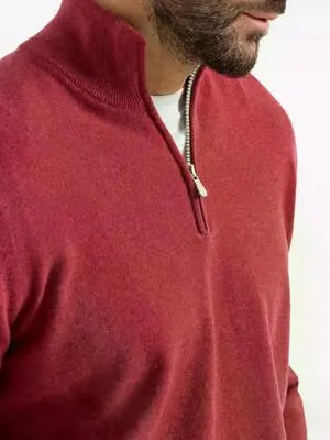 Brunello Cucinelli Half-zip Cashmere Sweater - Red