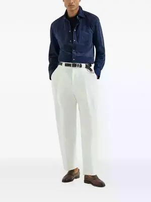 Brunello Cucinelli Suede Overshirt - Blue